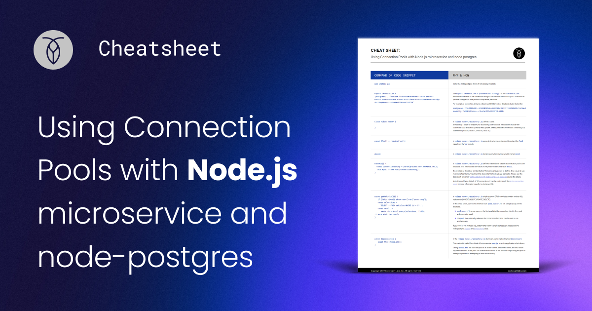 CockroachDB fundamentals for Node.js developers
